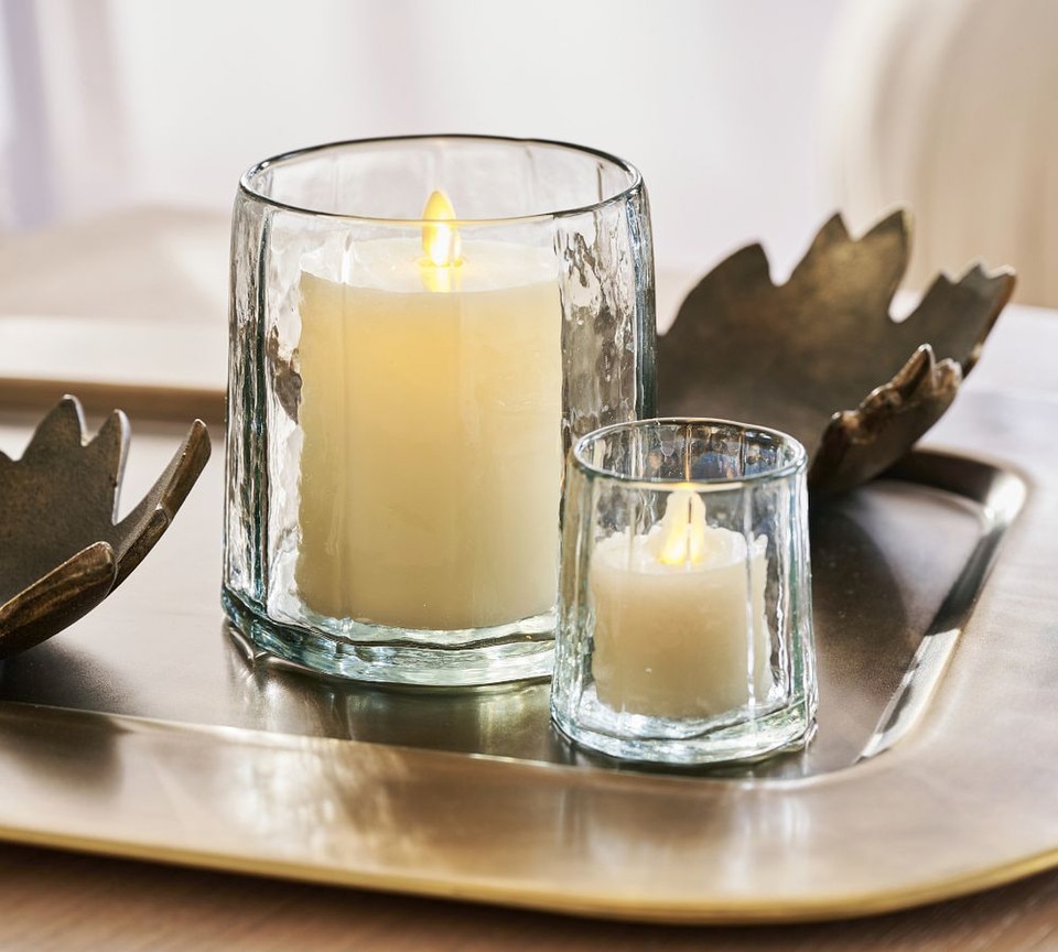 Hammered Café Recycled Hurricane Candle Holder